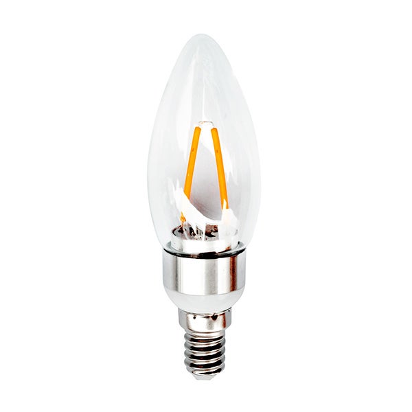 Lyspære 12 volt, LED Filament E14 Mignon 2W