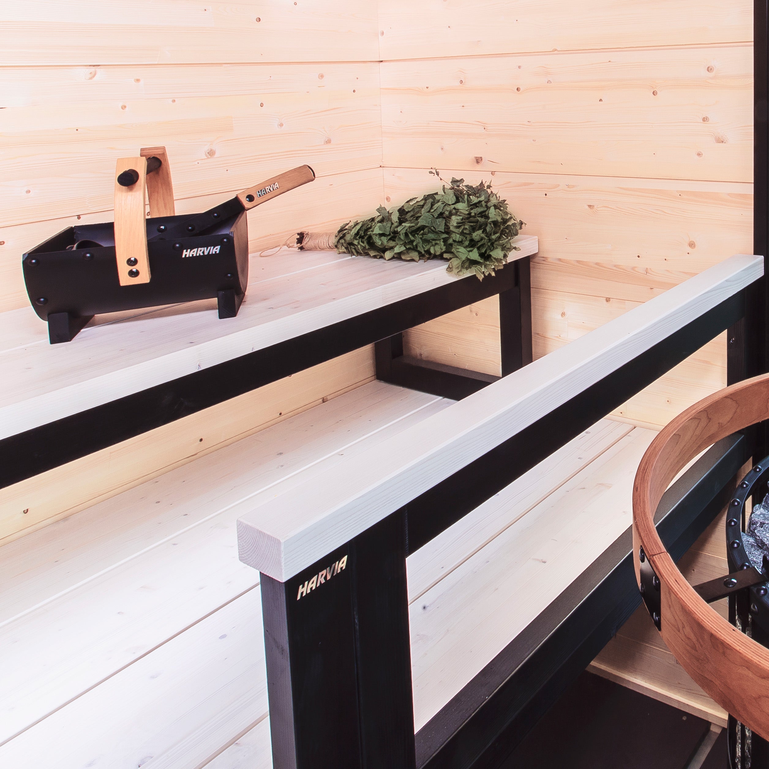 Badstuinnredning Harvia Solide Sunwind