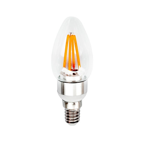 Lyspære 12 volt, LED Filament E14 Mignon 4W